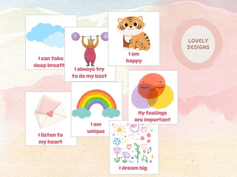 Daily Affirmation Cards for Kids PRINTABLE Encouragement Cards ...