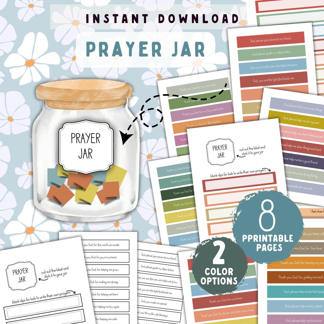 Prayer Jar Kit for Kids: Christian Activity Craft DIY Sunday School ...