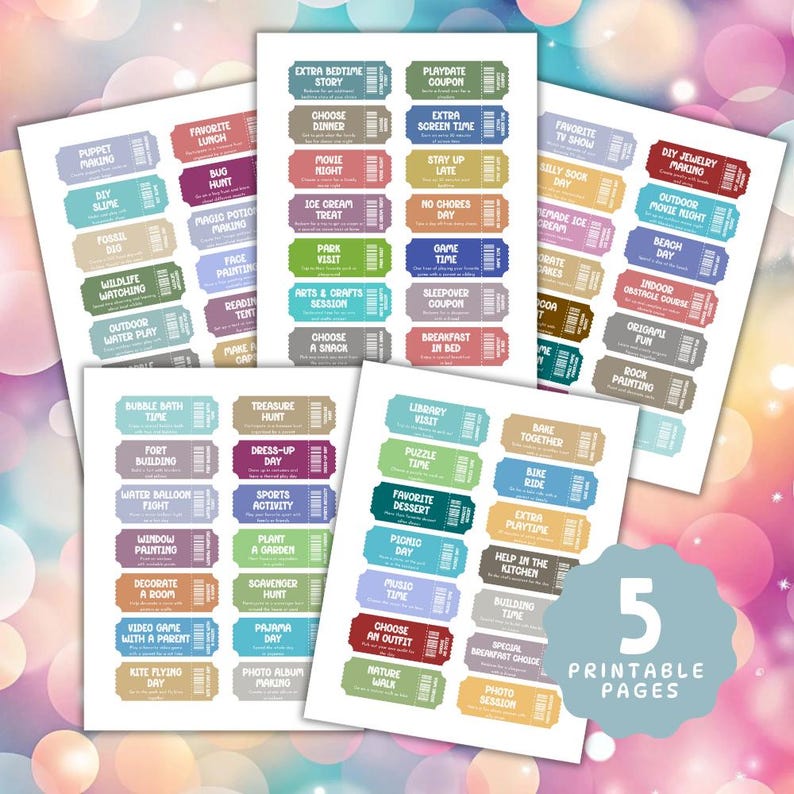 Kids Reward Coupons Printable Reward Cards Positive Behavior Rewards ...