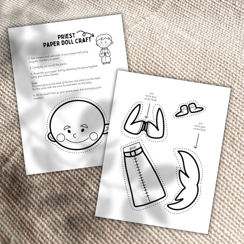 Priest Paper Doll: Christian Kids Craft | Sunday School Activity ...