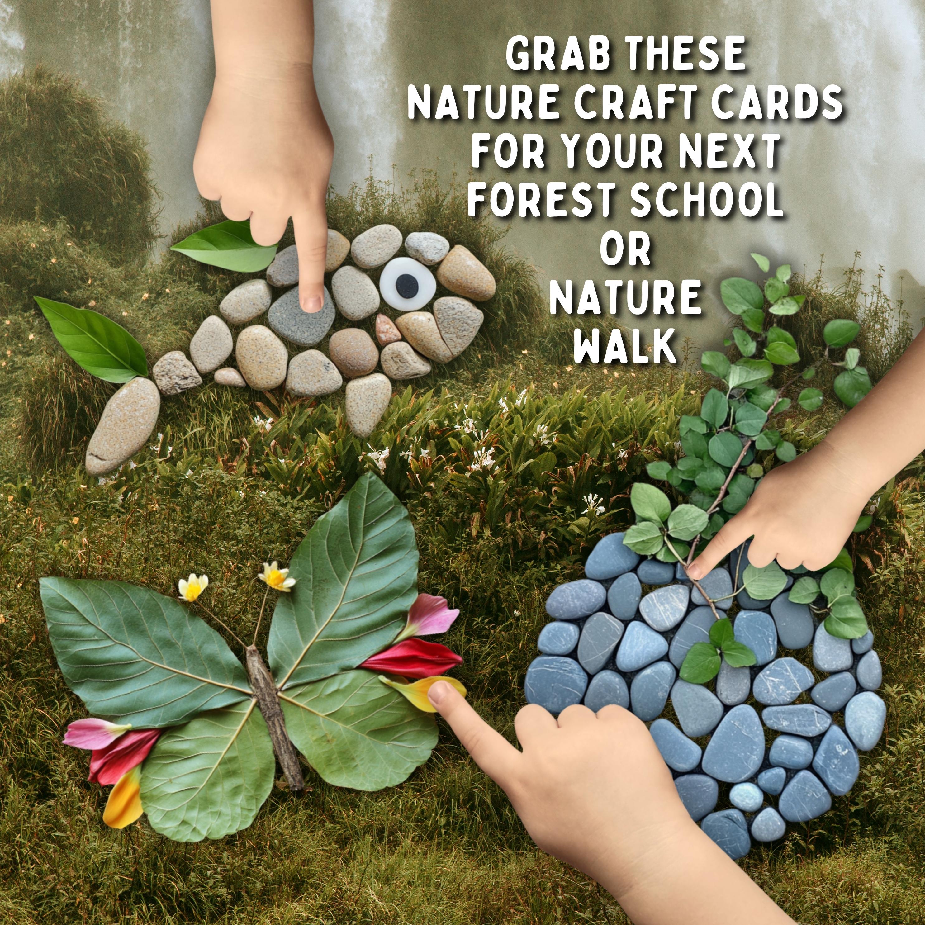 Nature Craft Cards for Kids: Outdoor Art, Reggio Montessori Inspired ...