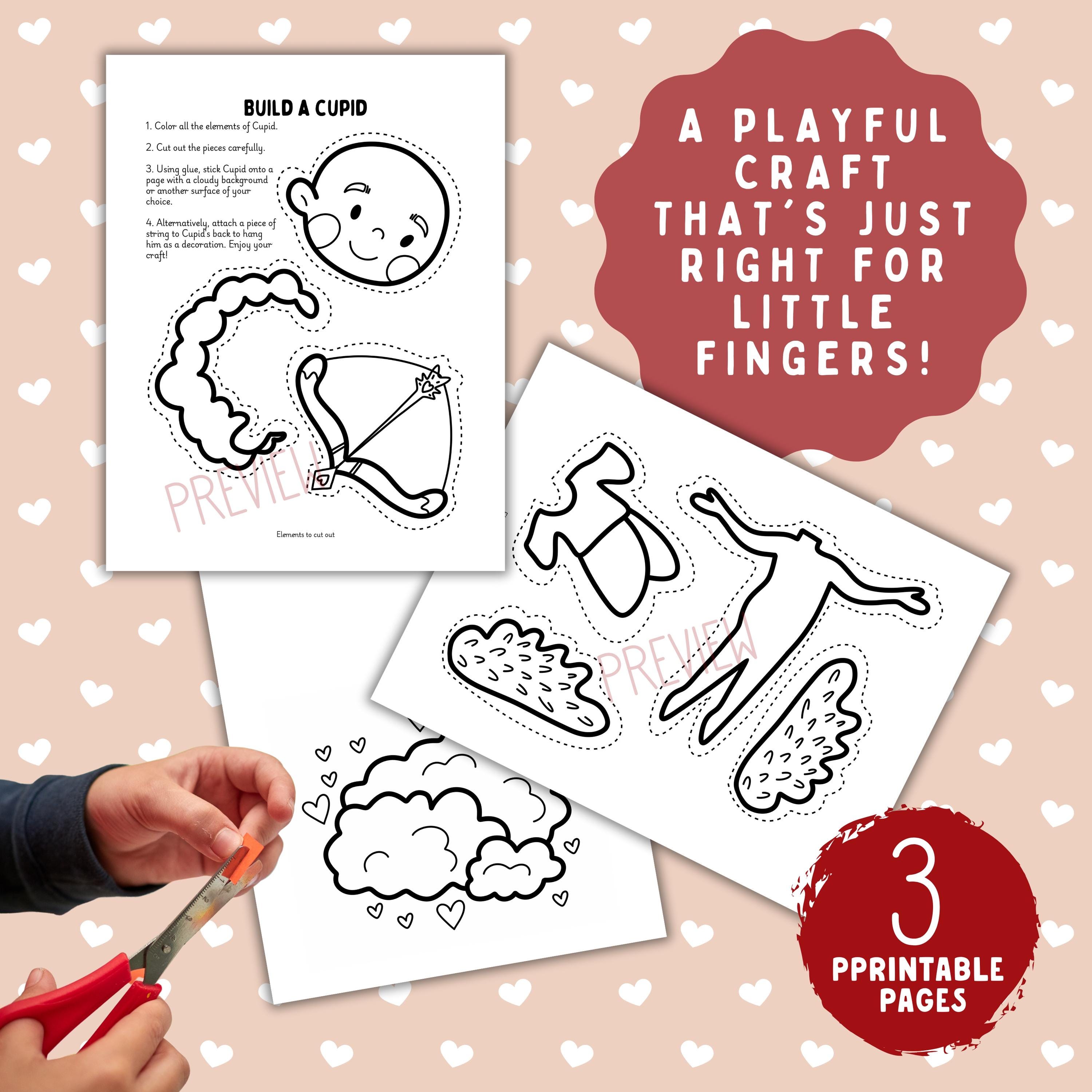 Build a Cupid Craft Valentine’s Day Printable Activity Simple DIY Kids ...