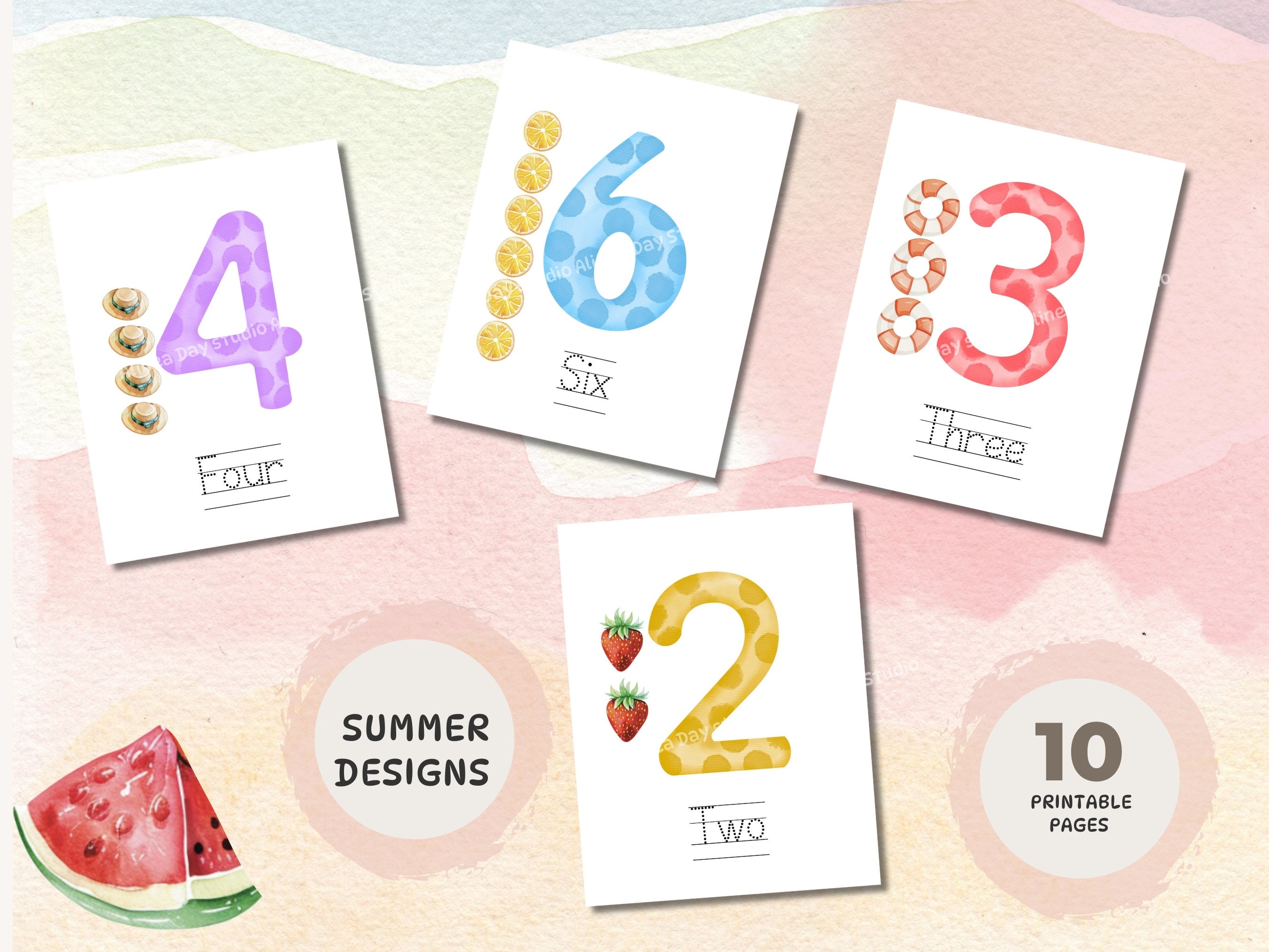 SUMMER Classroom Decoration Numbers 1-10, Early Counting Classroom ...