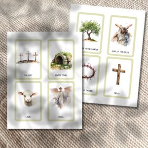 Christian Easter Flashcards Faith-based Learning Cards Easter Symbols ...