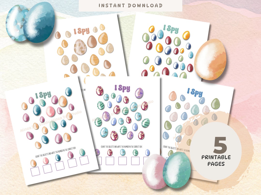 I Spy EASTER Egg Look and Find Counting Game, Numbers 1-10, Printable ...