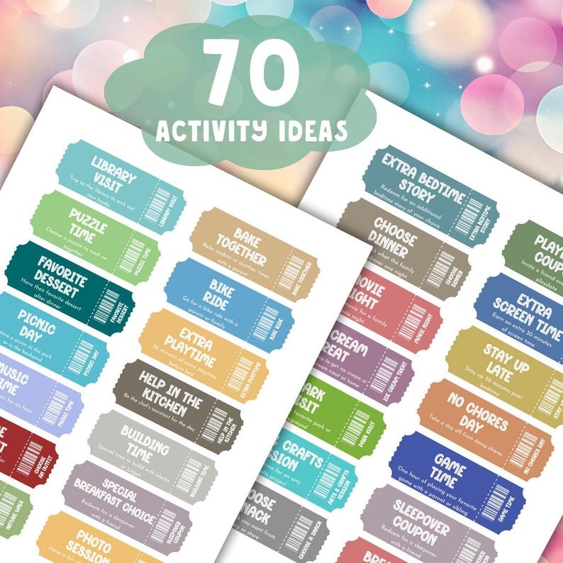 Kids Reward Coupons Printable Reward Cards Positive Behavior Rewards ...