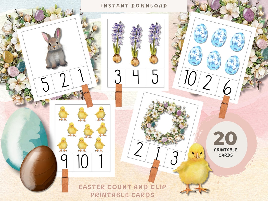 Easter Count and Clip Cards Number 1-10, Printable Activity Number ...