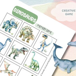 Dinosaurs Memory Game: Fun Matching Cards (PDF) - Etsy
