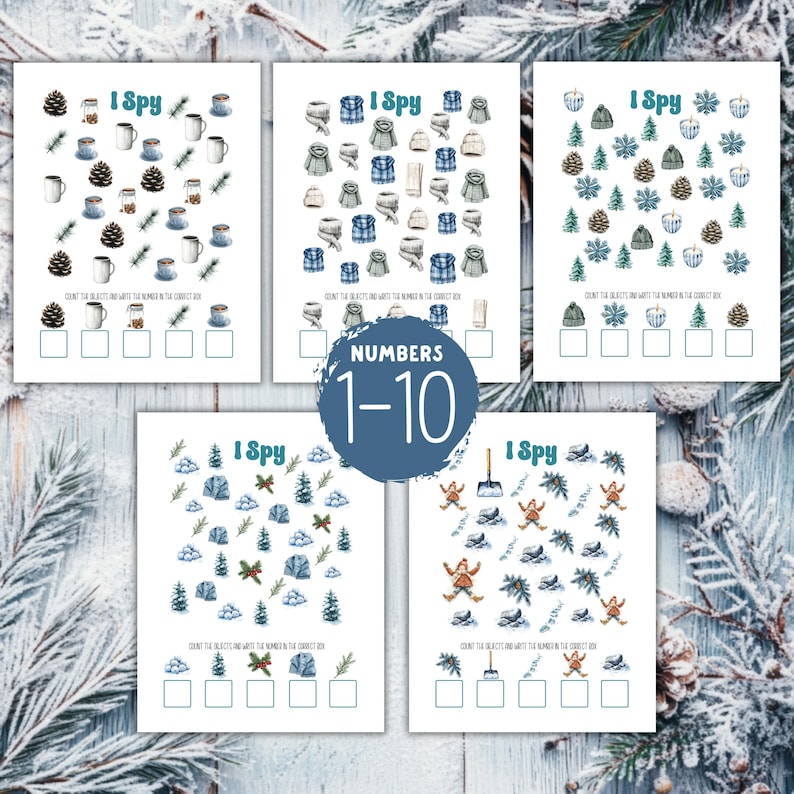 WINTER I Spy Worksheets | Numbers 1-10 Printable Pack | 10 Fun Math ...