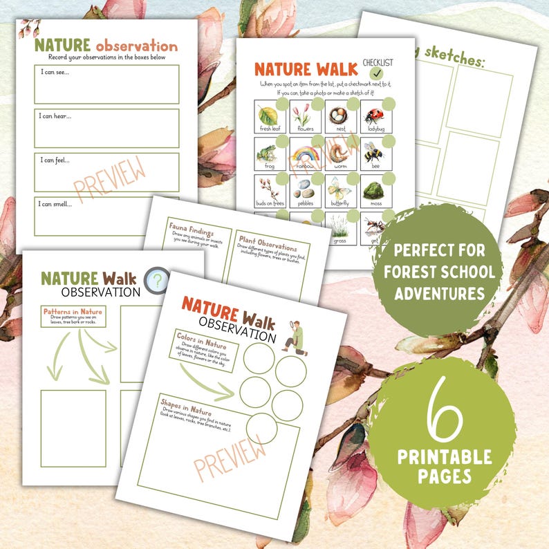 SPRING Nature Walk Checklist Scavenger Hunt for Kids Forest School ...