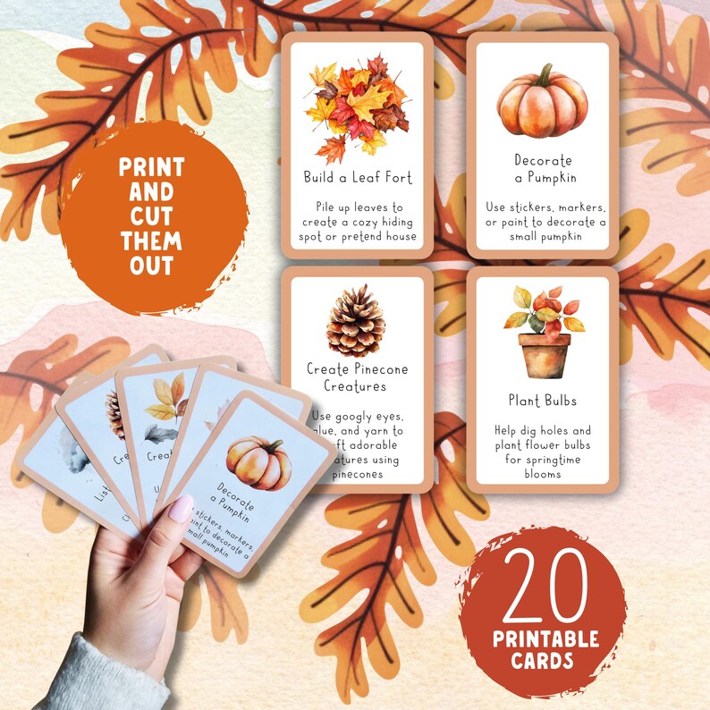 FALL Outdoor Activity Cards for Kids Forest School Ideas Nature-based ...