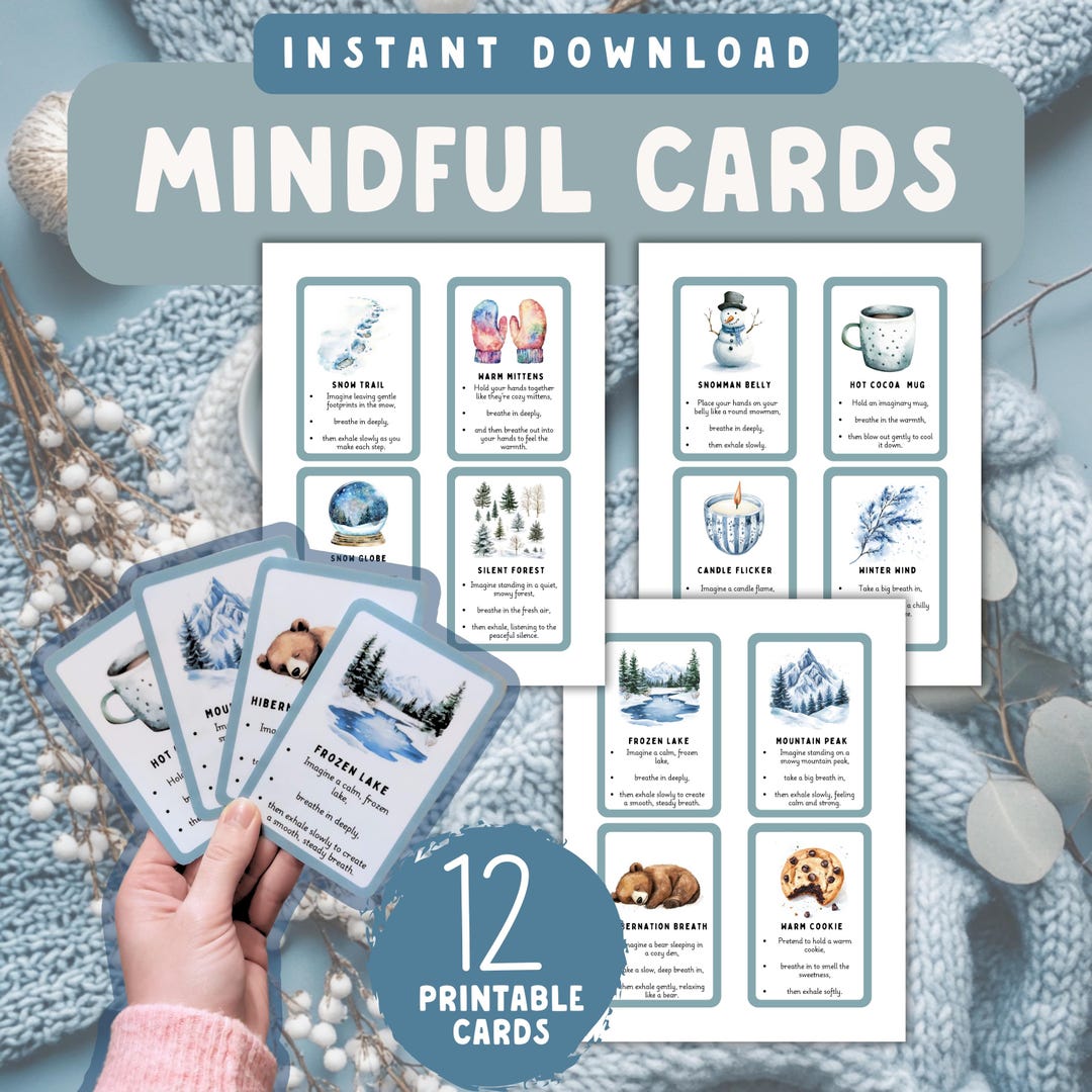 Winter Mindful Breathing Cards for Kids | Calming Corner Activity ...