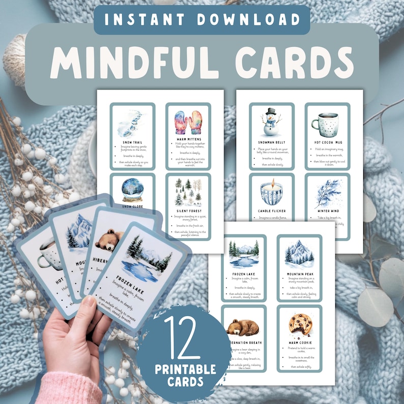 Winter Mindful Breathing Cards for Kids | Calming Corner Activity ...