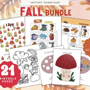 FALL Bundle 5 in 1, Printable Set, Autumn Movement Cube, Activity ...