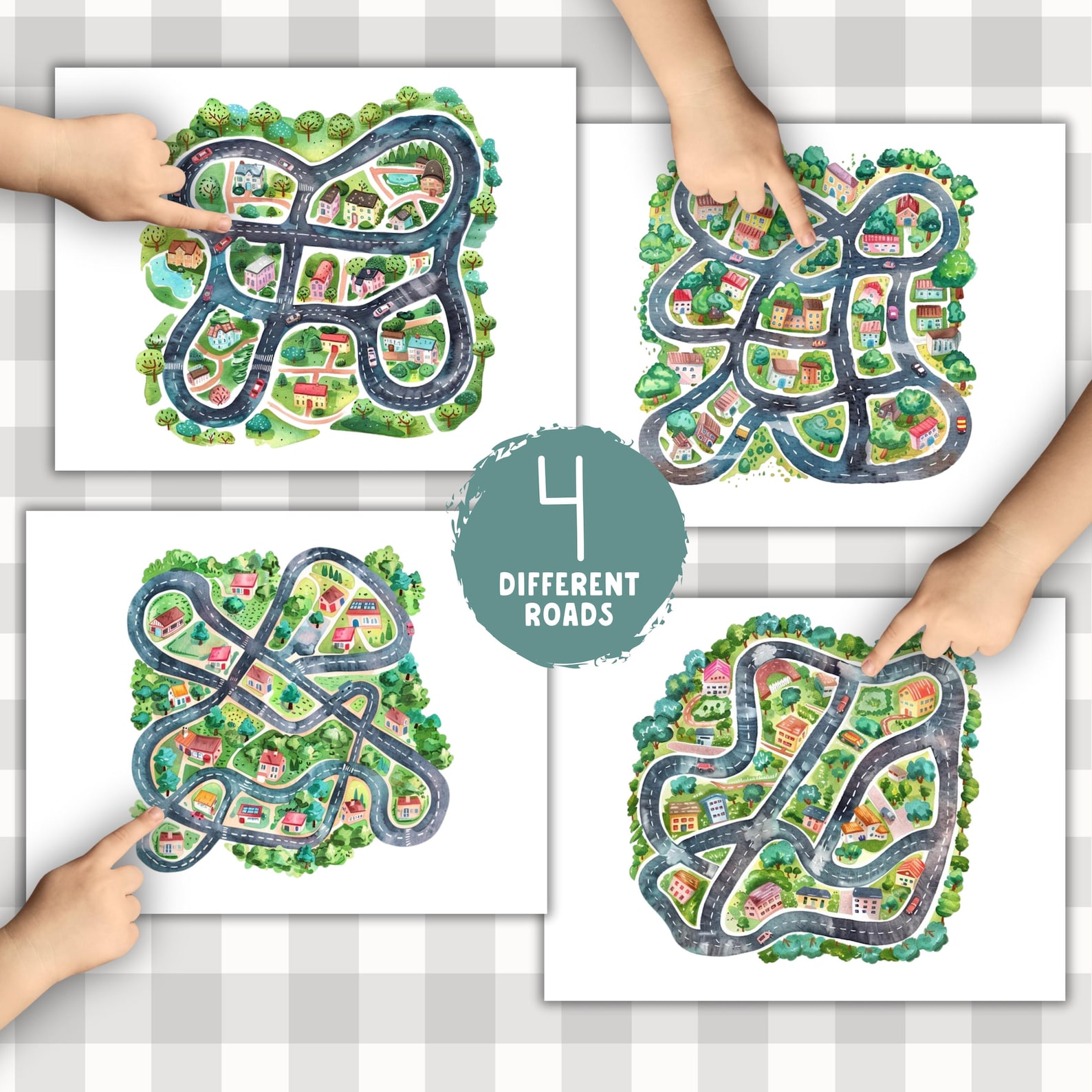Trace the Road Preschool Worksheets | Car Tracing Printables | Pre ...