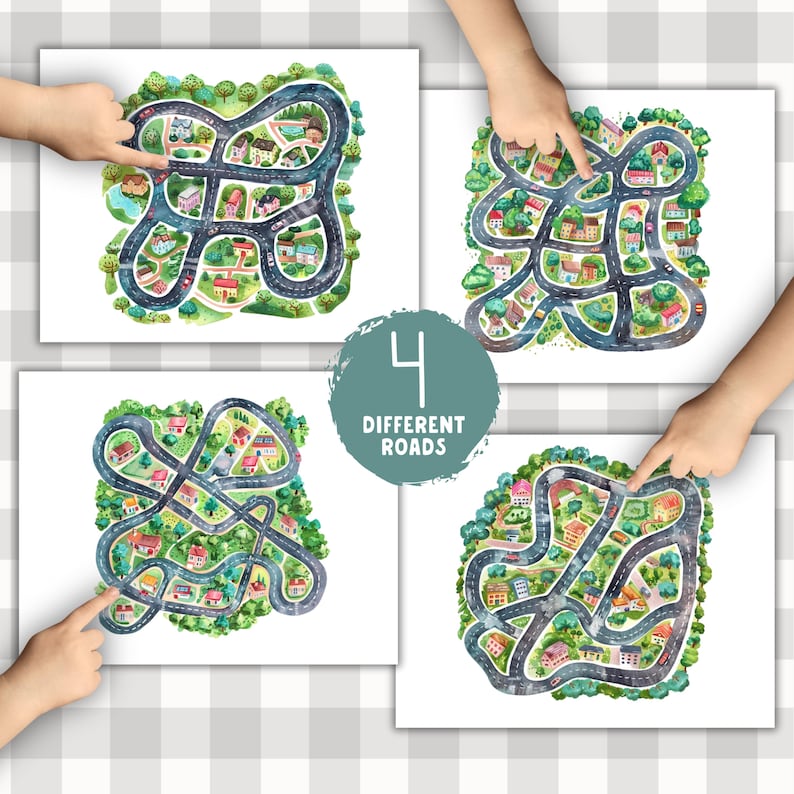 Trace the Road Preschool Worksheets | Car Tracing Printables | Pre ...