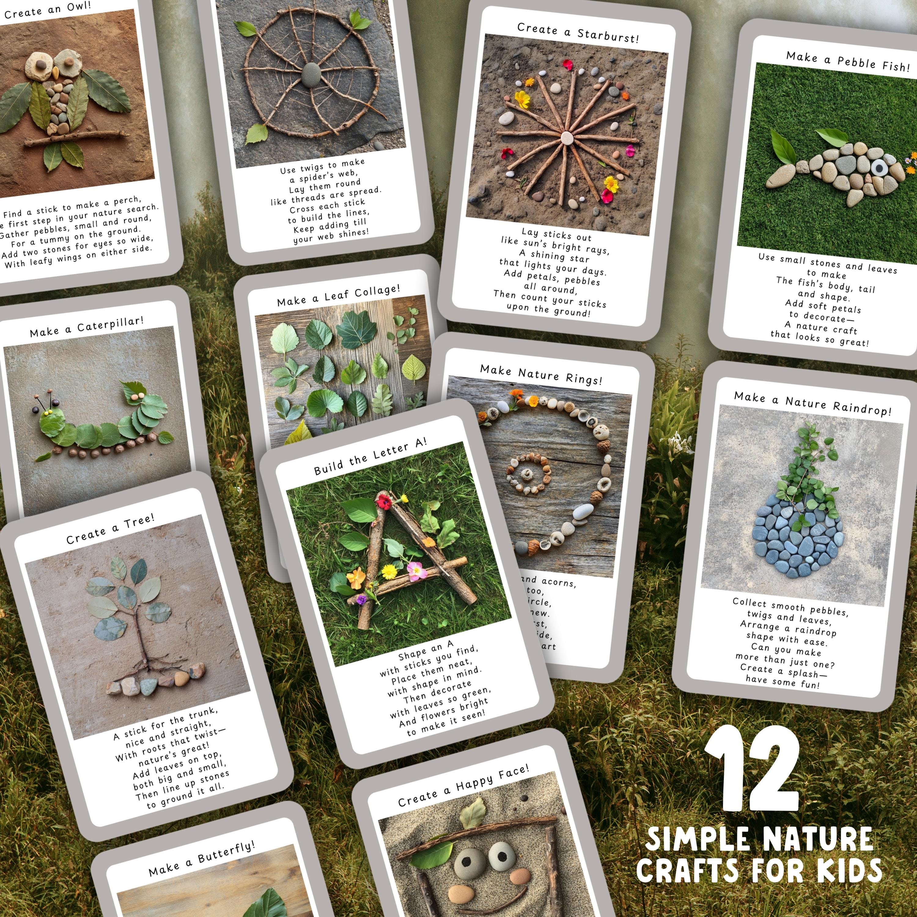 Nature Craft Cards for Kids: Outdor Art, Reggio & Montessori Inspired ...