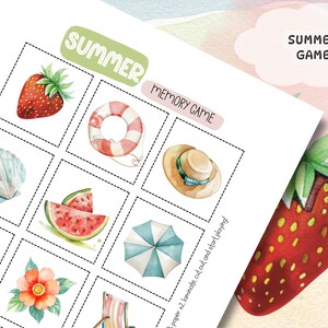 Summer Printable Memory Game for Kids - Fun & Educational Matching ...