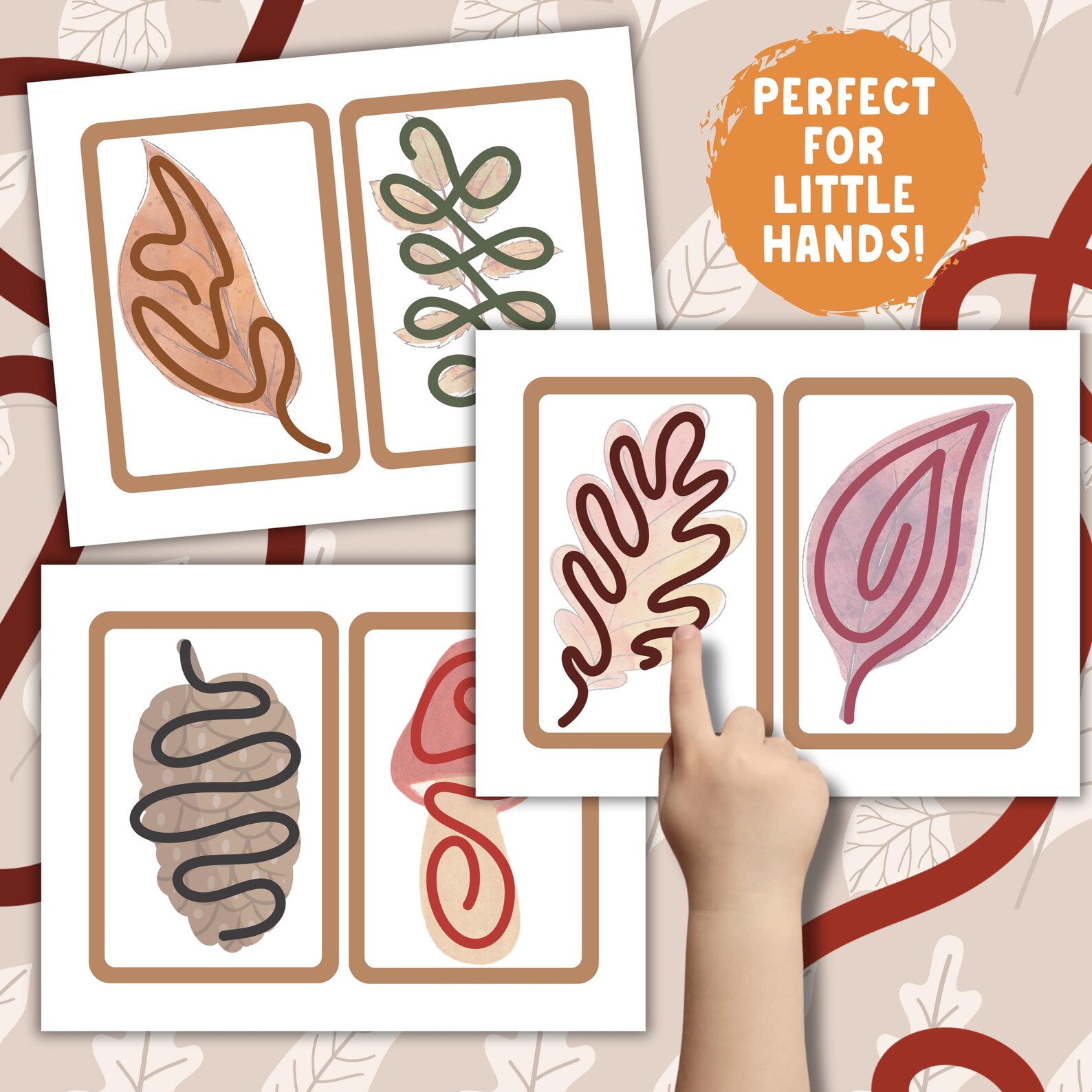Fall Finger Tracing Cards: Mindfulness Activity for Kids (printable) - Etsy