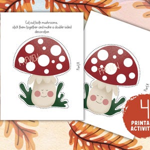 Mushroom Nature Activity Pages for Toddlers, Printable Preschool ...