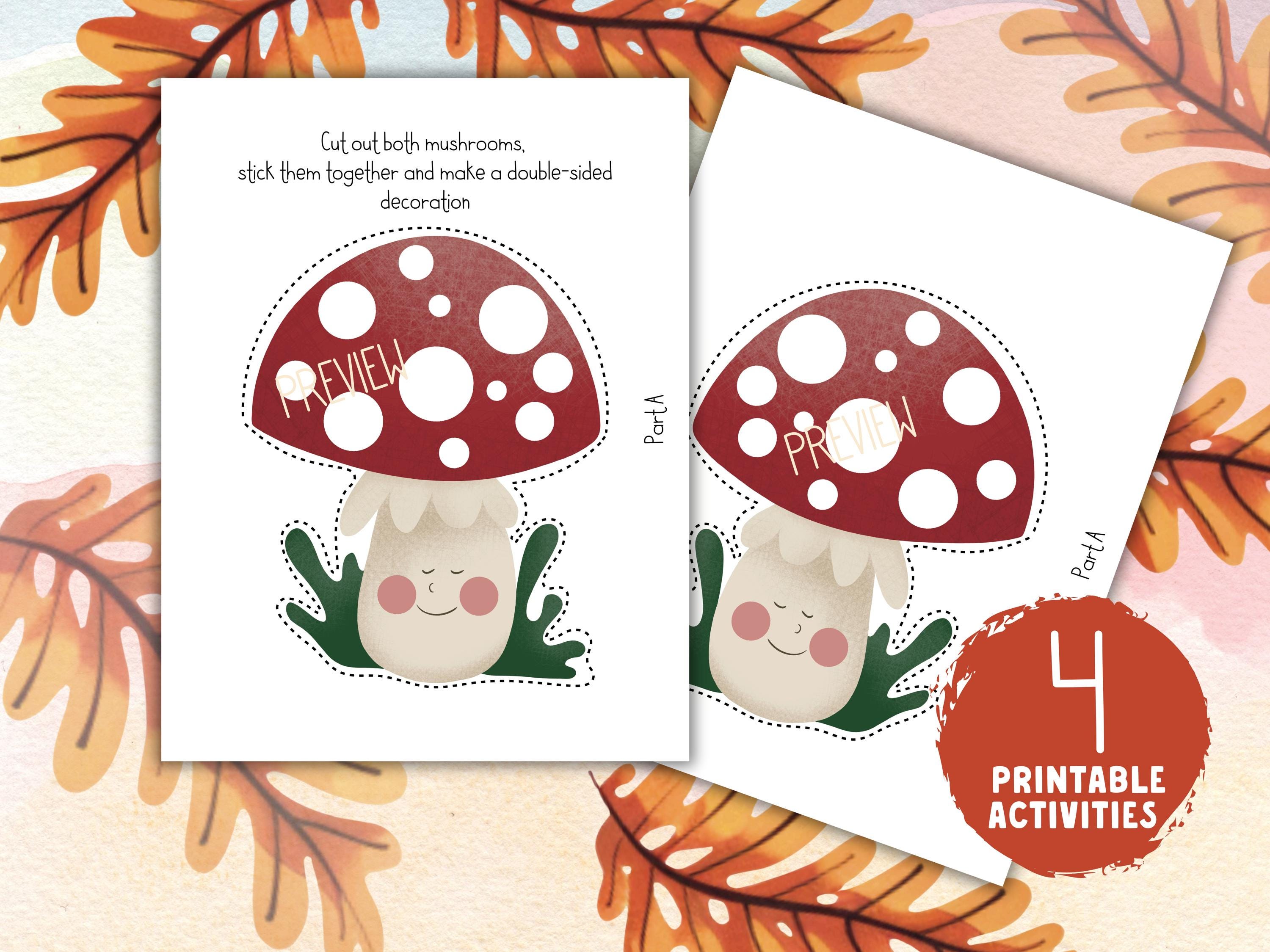 Mushroom Nature Activity Pages for Toddlers, Printable Preschool ...
