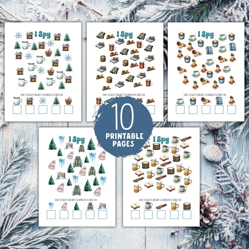 WINTER I Spy Worksheets | Numbers 1-10 Printable Pack | 10 Fun Math ...