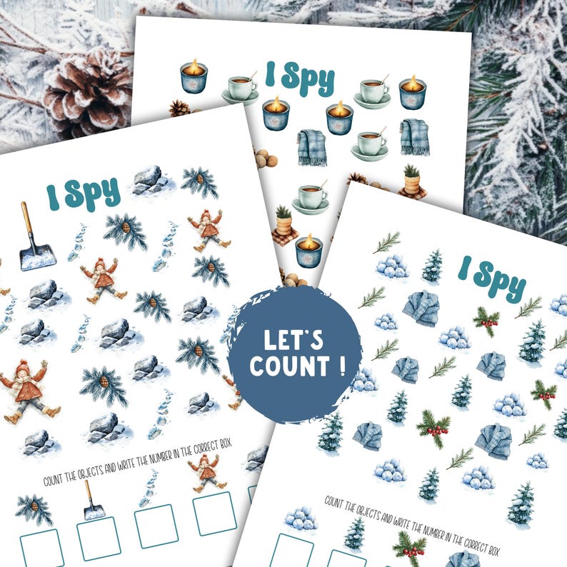 WINTER I Spy Worksheets | Numbers 1-10 Printable Pack | 10 Fun Math ...