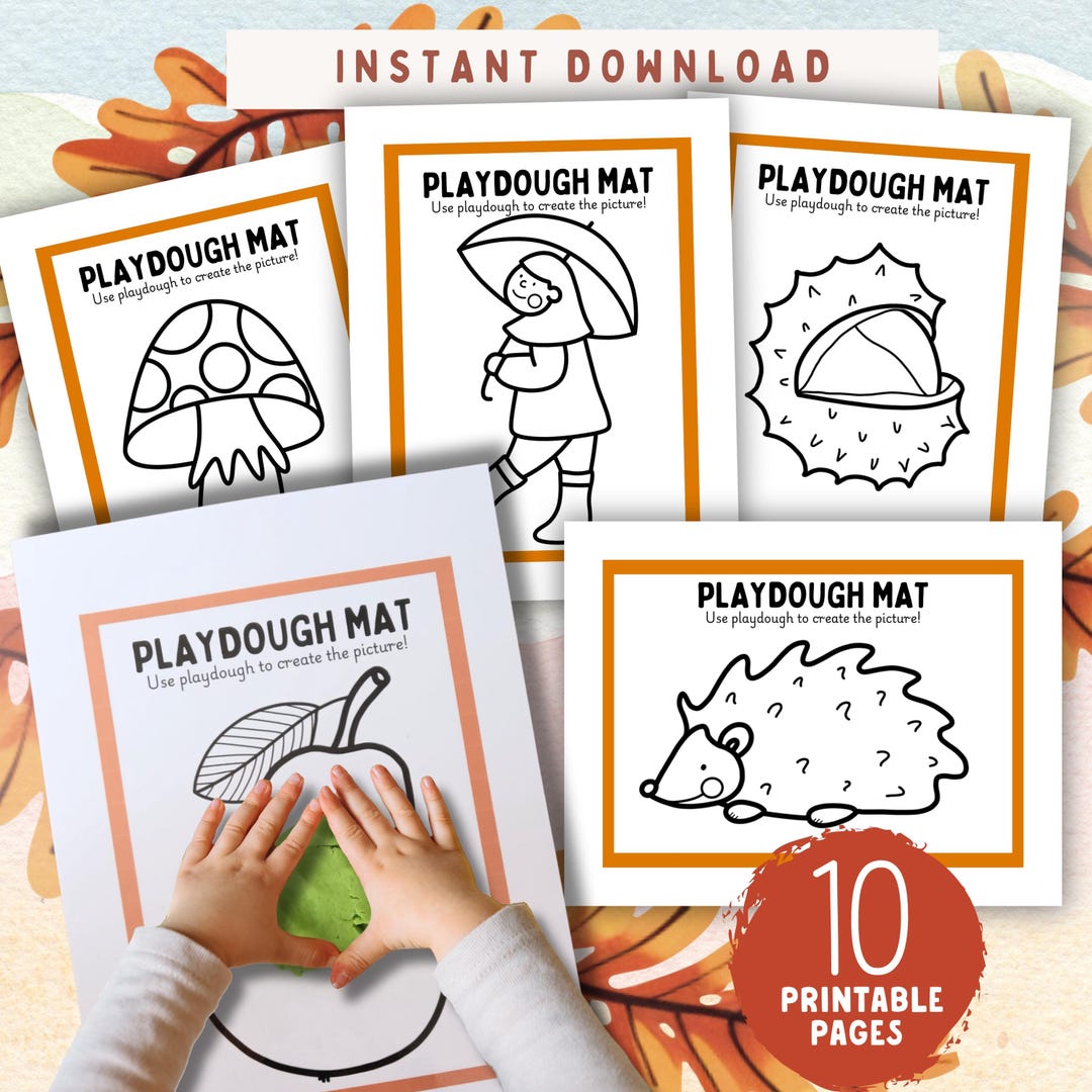 Fall Playdough Mats for Kids | Printable Autumn Sensory Activity ...