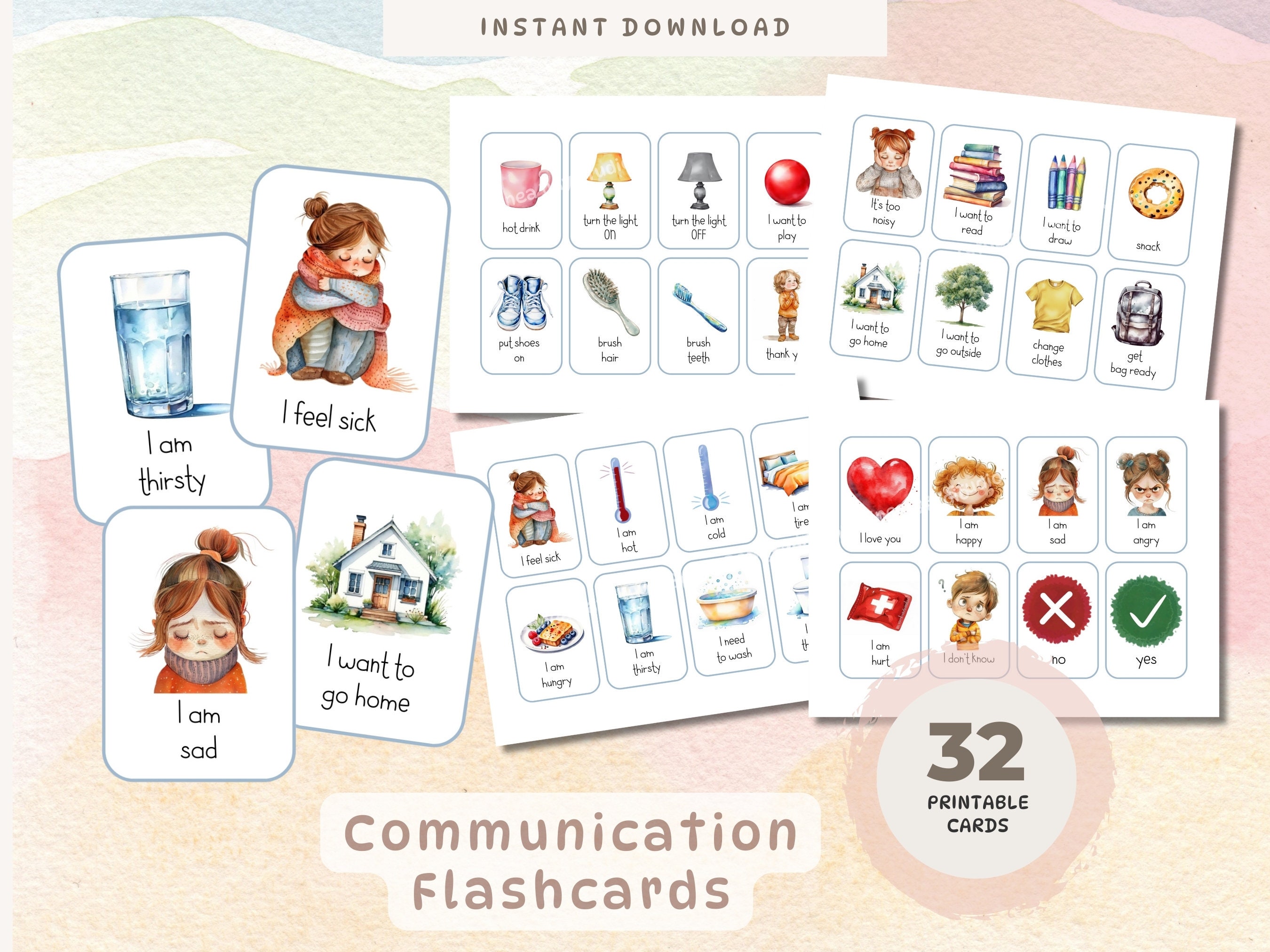 32 Communication Cards, ASD Autism SEN Speech and Language, Non Verbal ...