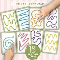 Finger Tracing Calming Cards, Printable Mindfulness Flash Cards, Calm ...