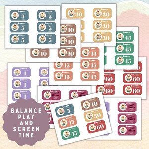 Screen Time Tickets Printable Reward Coupons for Kids Kids Screen Time ...