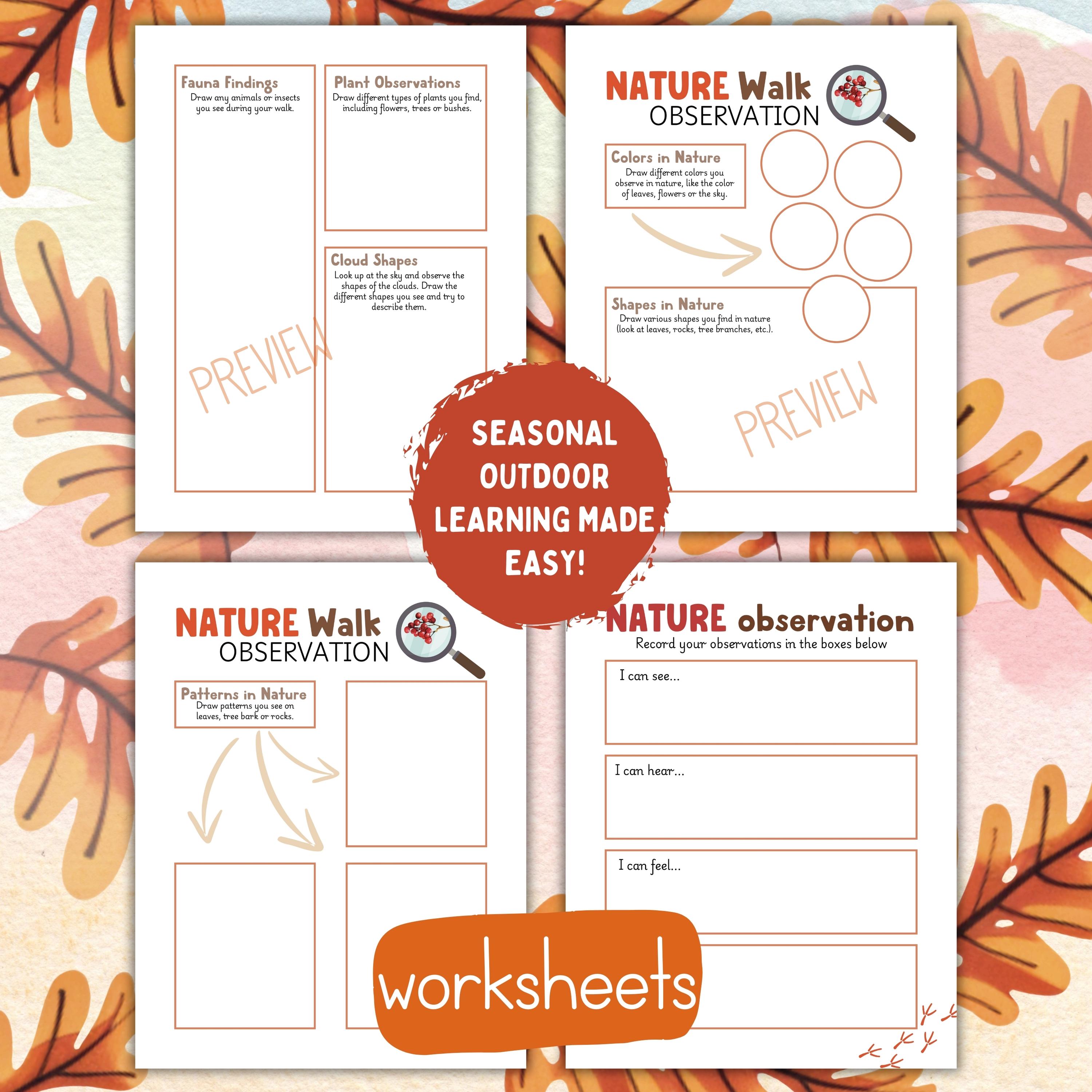 Fall Nature Walk Checklist: Autumn Scavenger Hunt (PDF) - Etsy