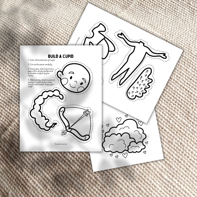 Build a Cupid Craft Valentine’s Day Printable Activity Simple DIY Kids ...