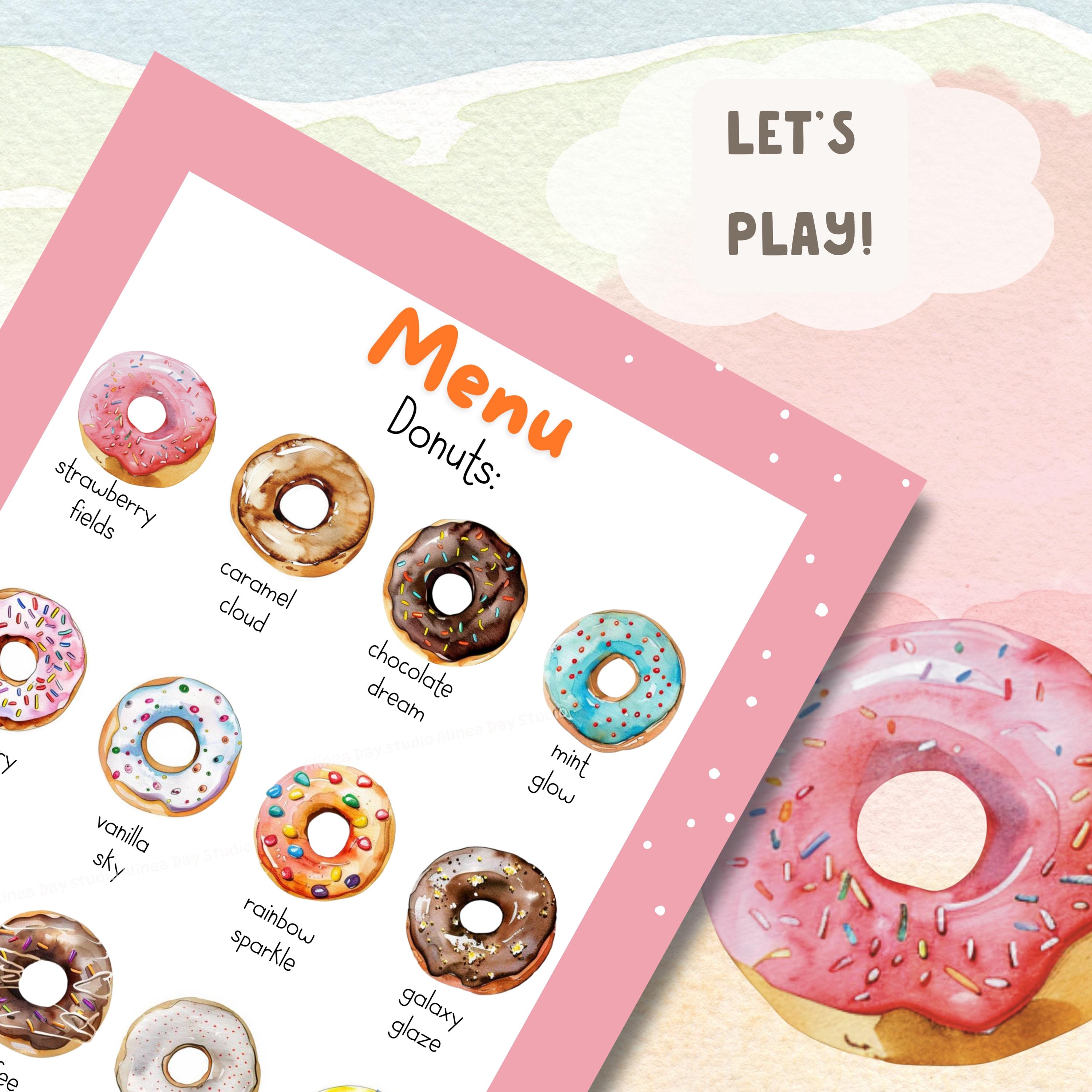Donut Shop Pretend Play Activity | Printable Donut Day | Imaginative ...