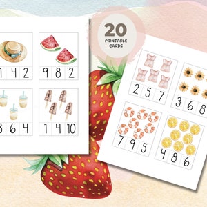 SUMMER Count and Clip Cards Number 1-10, Printable Activity Number ...