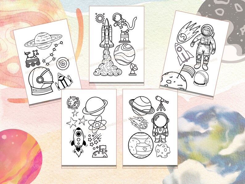 Outer Space Printable Coloring Pages, Space Adventures Easy Coloring ...