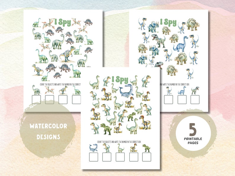 I Spy Dinosaurs Game - Look and Find Counting Game Fun Educational ...