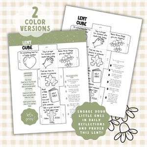 LENT Prayer Cube Coloring Page | Christian Craft Sunday School Game ...