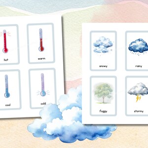 WEATHER 3-part Cards, Flash Cards, Calming Corner Activity, Montessori ...