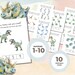 1-10 Dinosaurs Maths Worksheets, Early Counting Printables Numbers 1-10 ...