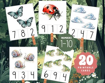 Spring Count and Clip Cards, Counting 1-10, Math Activity, Counting ...