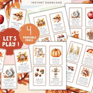 Fall Movement Cards: Autumn Kids PE Activity (PDF) - Etsy