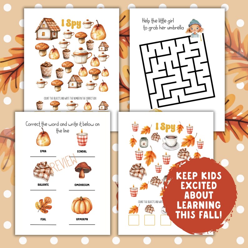 Fall Workbook for Kids | Autumn-themed Learning Activities & Fun ...