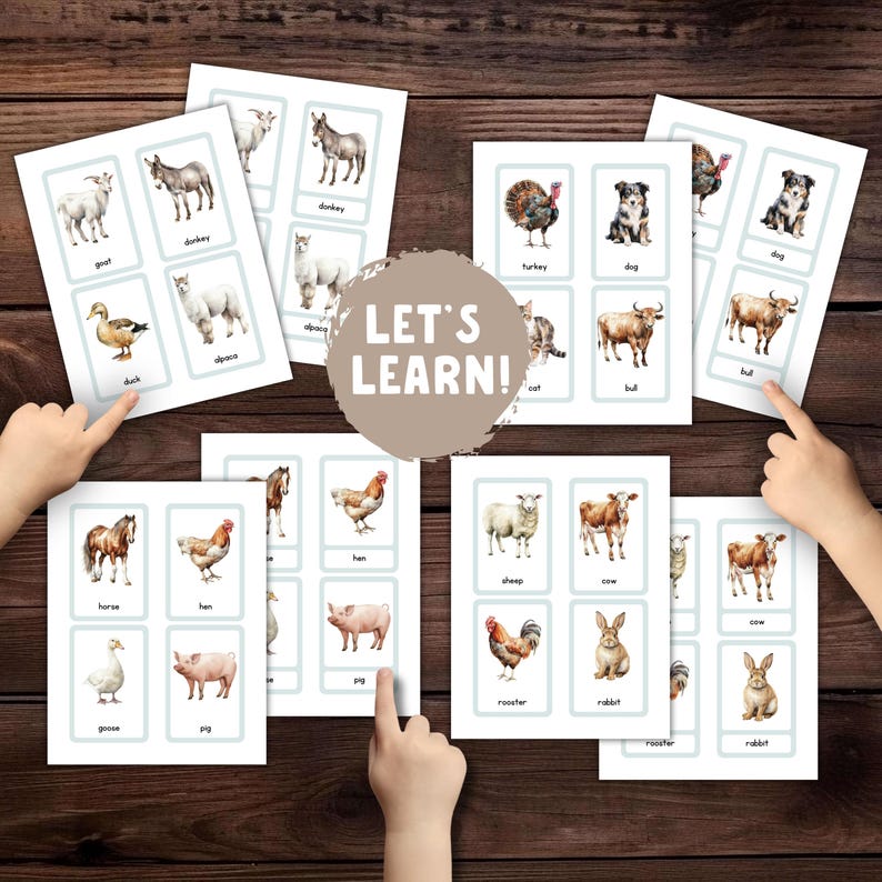 Farm Animal Flashcards | 3-part Montessori Nomenclature Cards ...