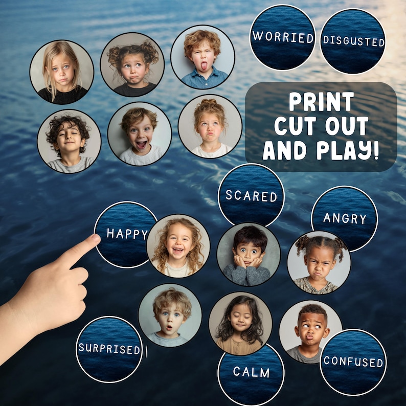 Juego imprimible de emociones para niños: Póster de sentimientos ...