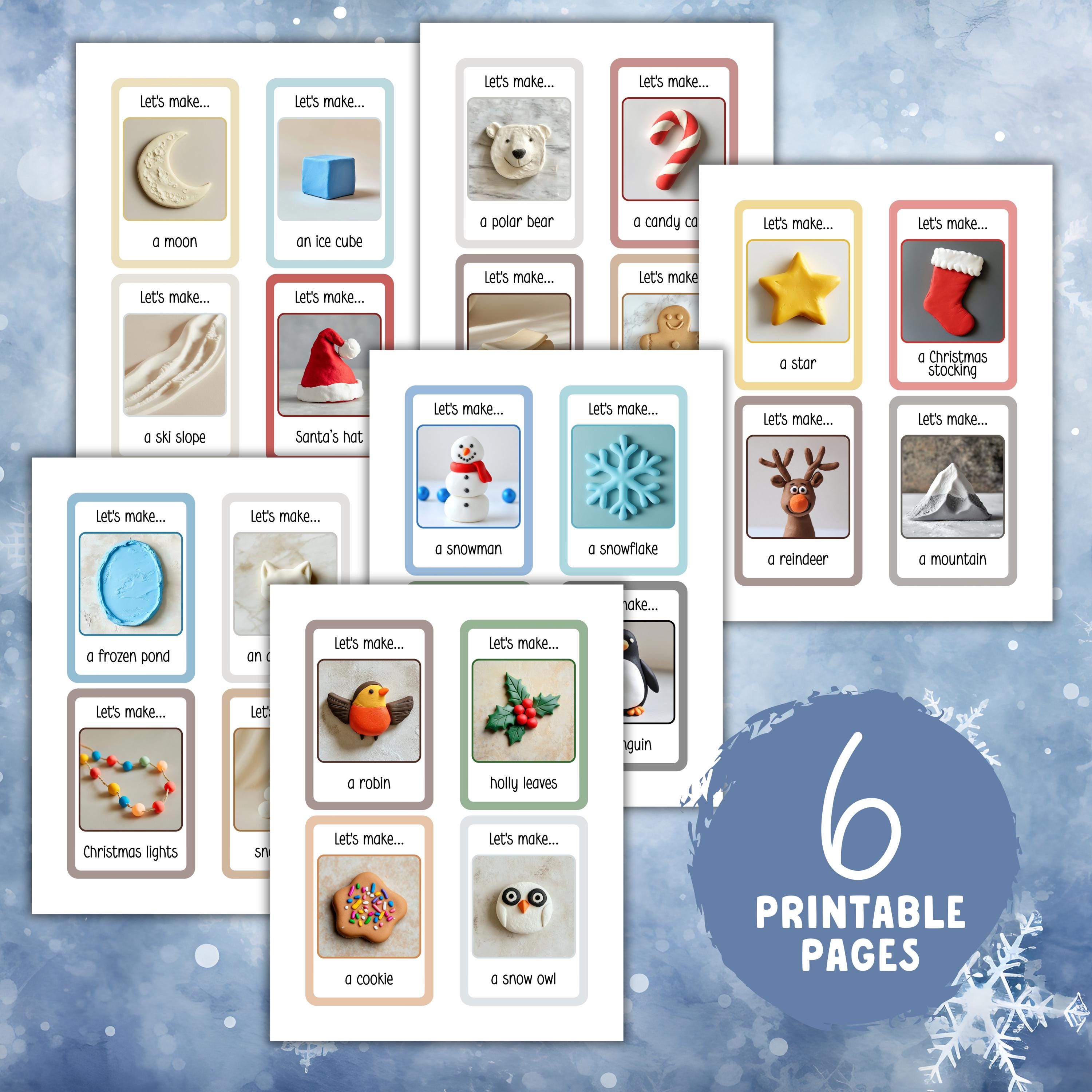 Winter Playdough Inspiration Cards | Creative Playdough Ideas for Kids ...