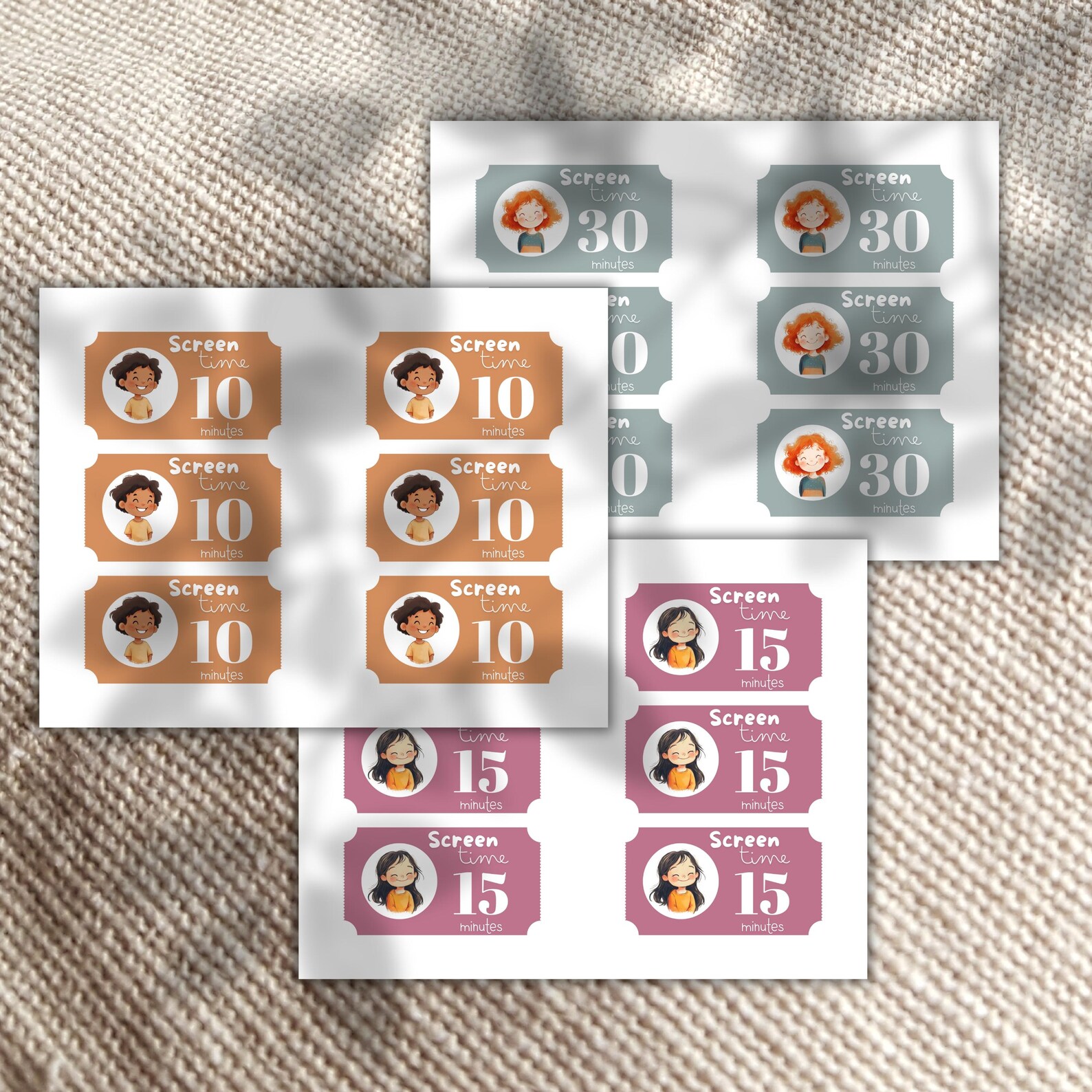 Screen Time Tickets: Printable Reward Coupons for Kids (PDF) - Etsy
