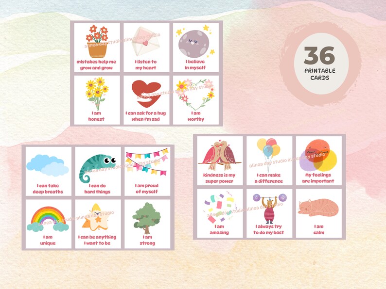Daily Affirmation Cards for Kids PRINTABLE Encouragement Cards ...