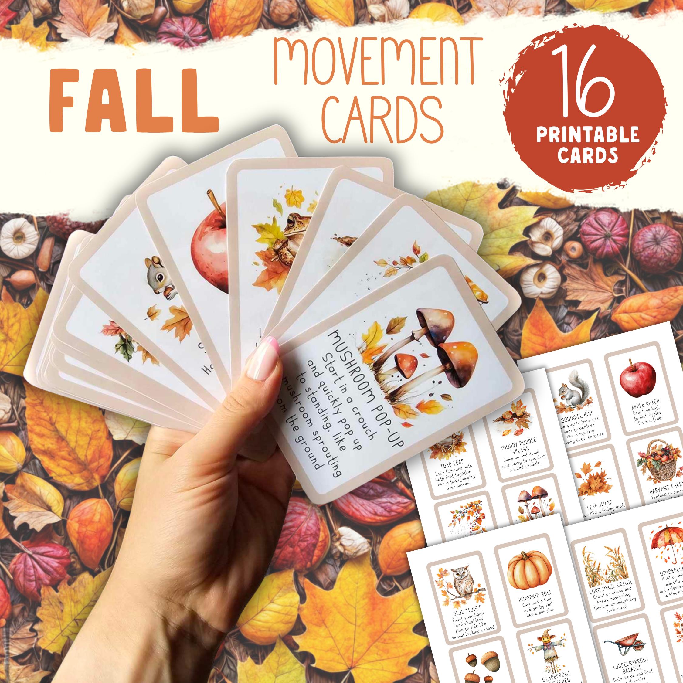 Fall Movement Cards: Autumn Kids PE Activity (PDF) - Etsy