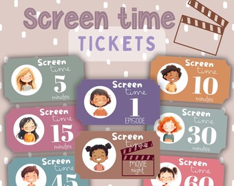 Screen Time Tickets: Printable Reward Coupons for Kids (PDF) - Etsy